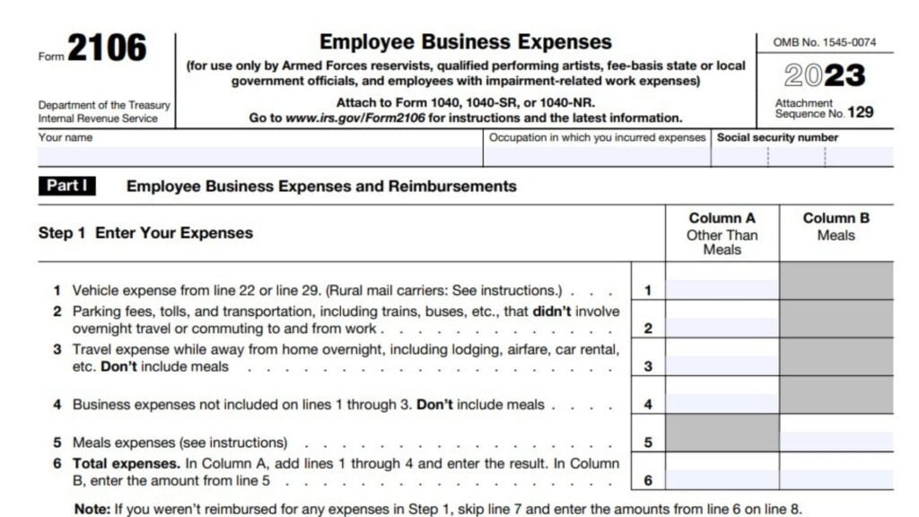 Form 2106 Instructions 2025 - 2026