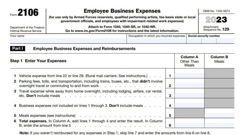 Form 2106 Instructions 2025 - 2026