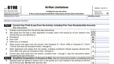 Form 6198 Instructions 2025 - 2026