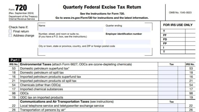 Form 720 Instructions 2025 - 2026