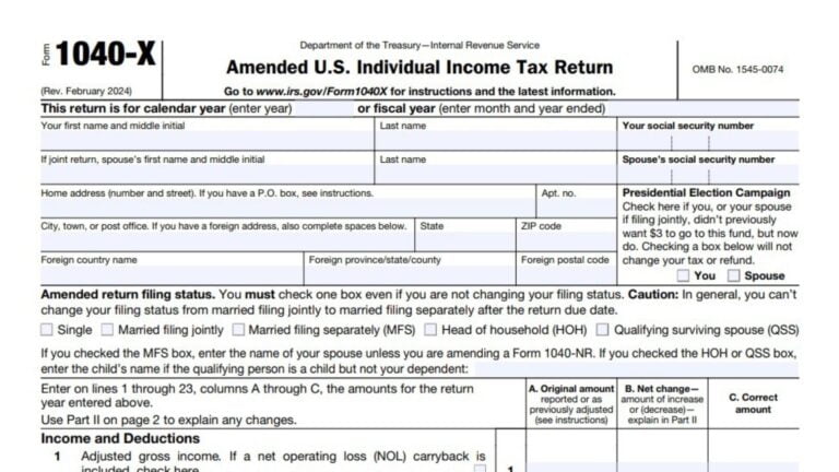 Form 1040-X Instructions 2025 - 2026
