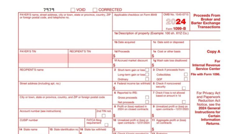 Form 1099-B Instructions 2024 - 2025