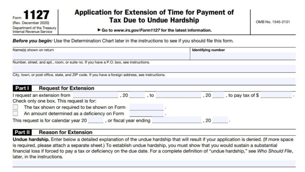 Form 1127 Instructions 2024 - 2025