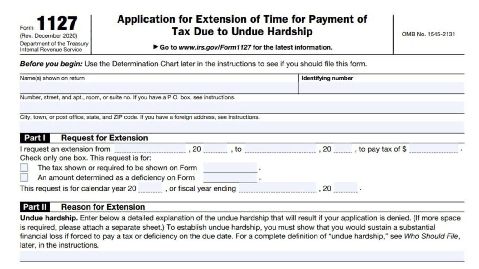 Form 1127 Instructions 2024 - 2025