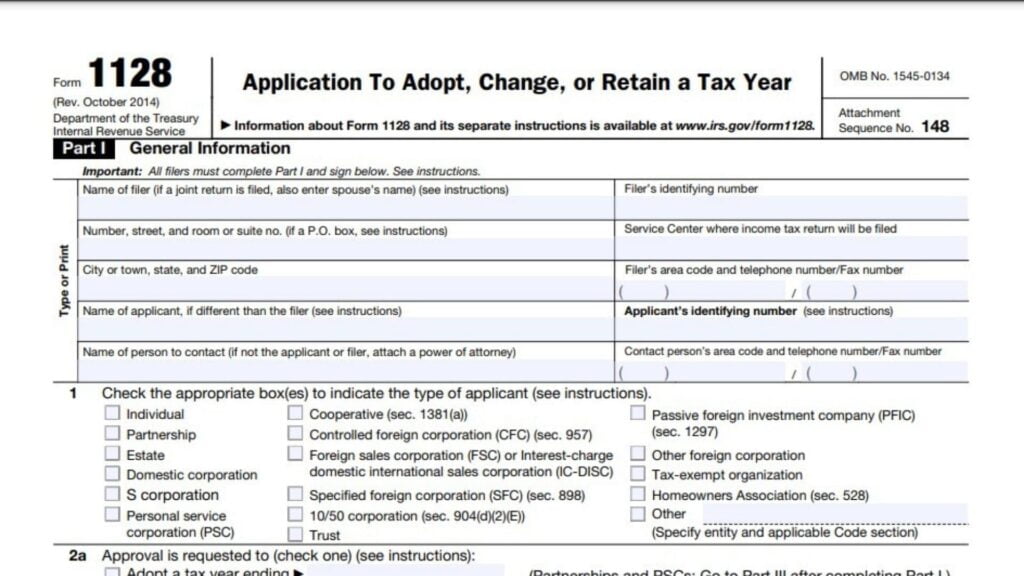 Form 1128 Instructions 2025 - 2026