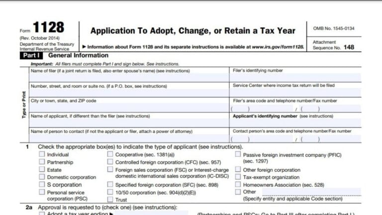 Form 1128 Instructions 2025 - 2026