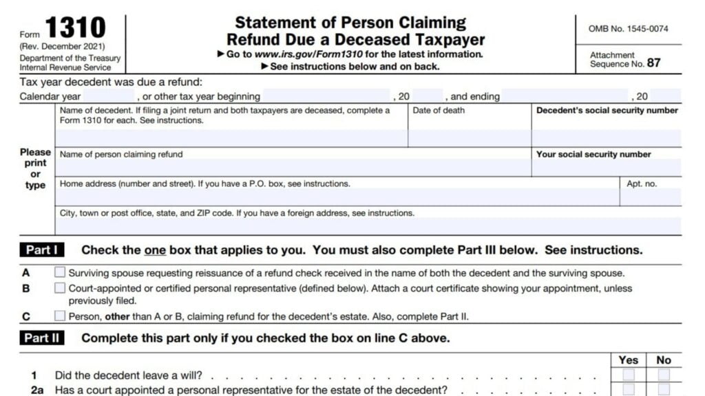 Form 1310 Instructions 2025 - 2026