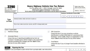 Form 2290 Instructions 2025 - 2026