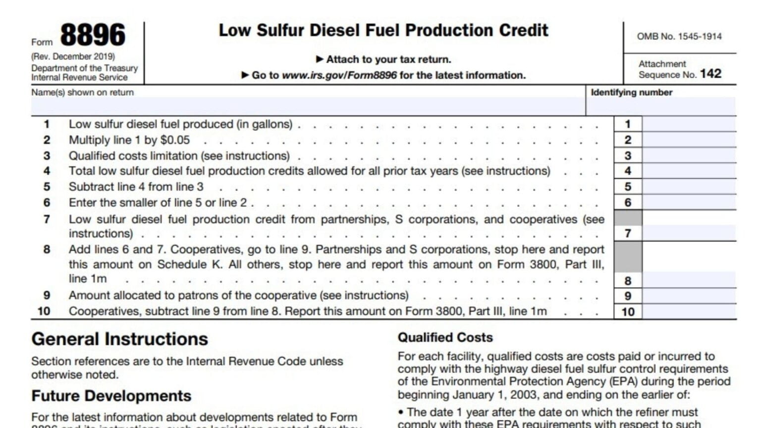 Form 8896 Instructions 2025 - 2026