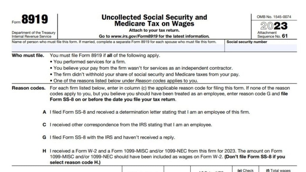 Form 8919 Instructions 2025 - 2026