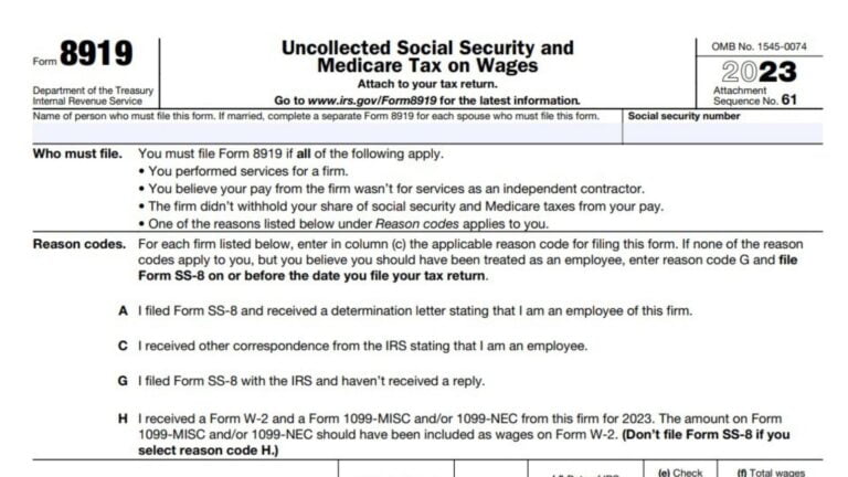 Form 8919 Instructions 2025 - 2026
