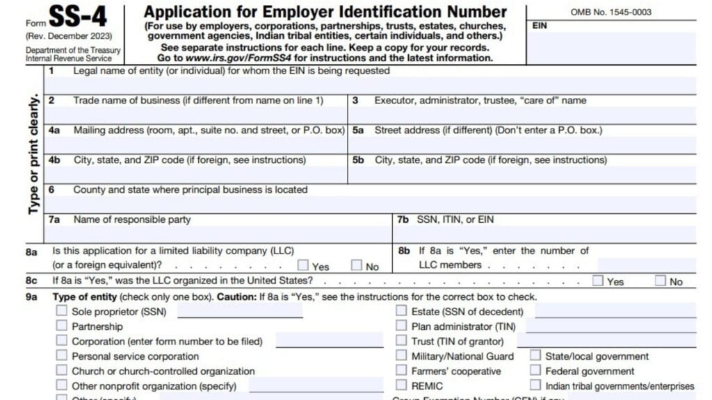 Form SS-4 Instructions 2025 - 2026