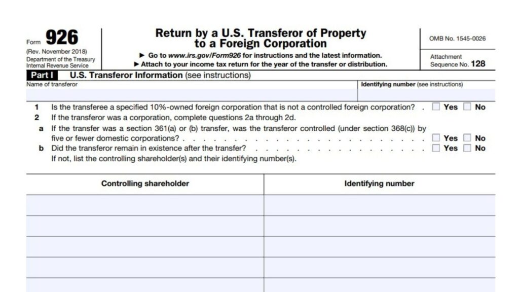 Form 926 Instructions 2025 - 2026