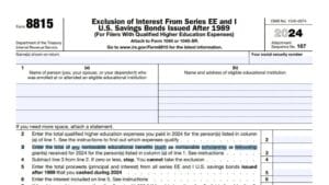 Form 8815 Instructions 2024 - 2025