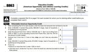 Form 8863 Instructions 2025 - 2026