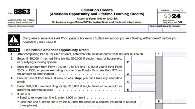 Form 8863 Instructions 2025 - 2026