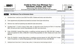 Form 8801 Instructions 2025 - 2026
