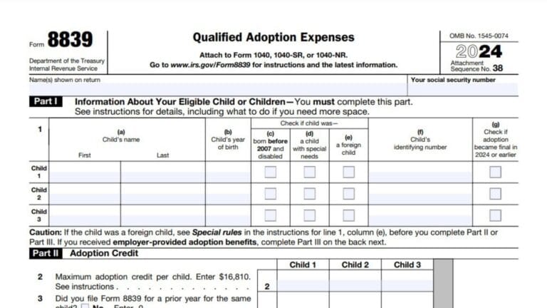 Form 8839 Instructions 2025 - 2026