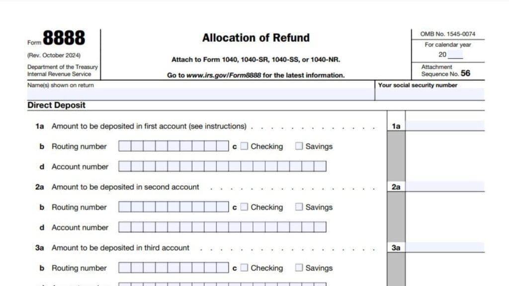 Form 8888 Instructions 2025 - 2026
