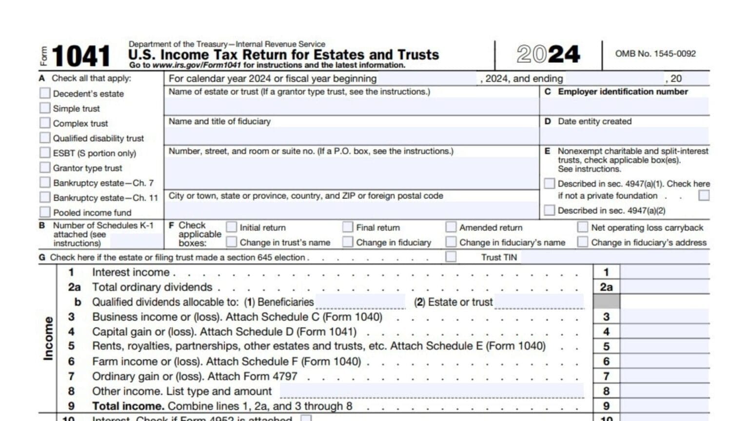 Form 1041 Instructions 2025 - 2026