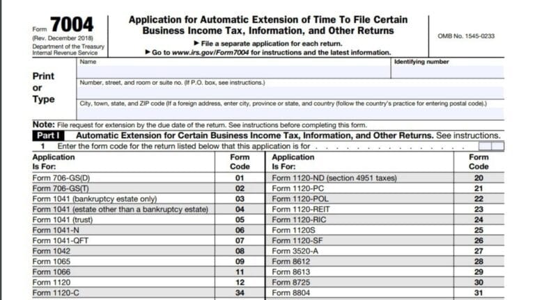 Form 7004 Instructions 2025 - 2026