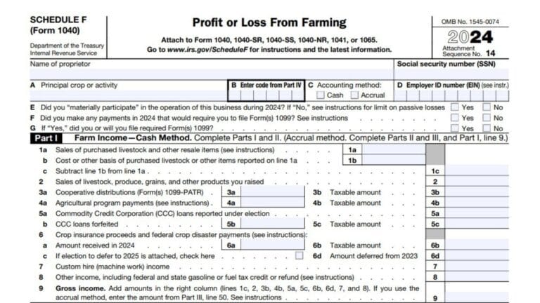 Schedule F (Form 1040) Instructions 2024 - 2025