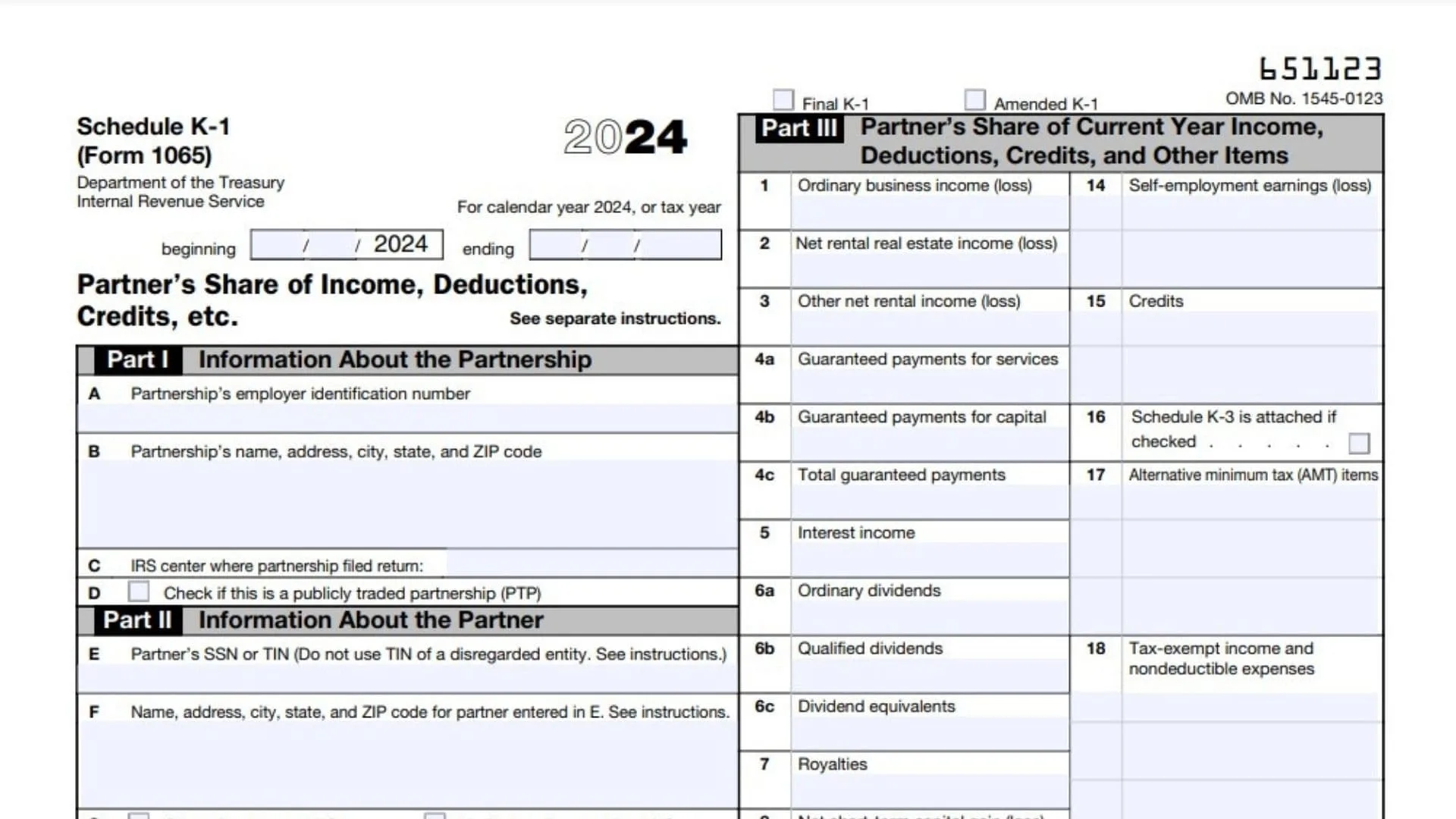 Schedule K-1 (Form 1065) Instructions 2025 - 2026