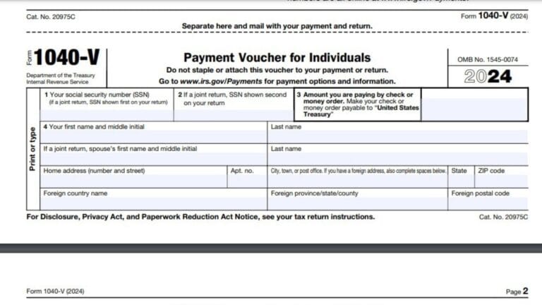 Form 1040-V Instructions 2025 - 2026