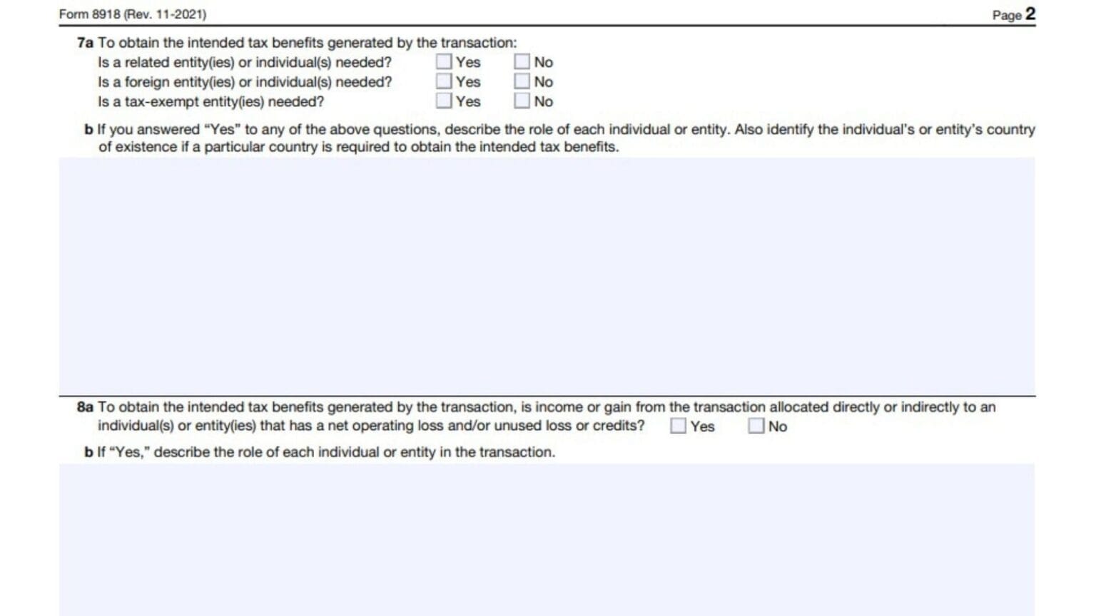Form 8918 Instructions 2024 - 2025