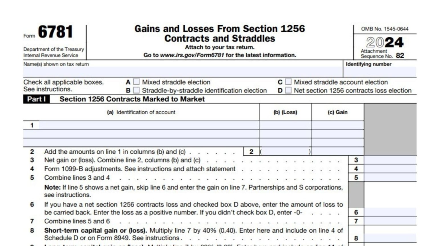 Form 6781 Instructions 2025 - 2026