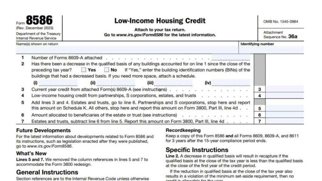 Form 8586 Instructions 2025 - 2026
