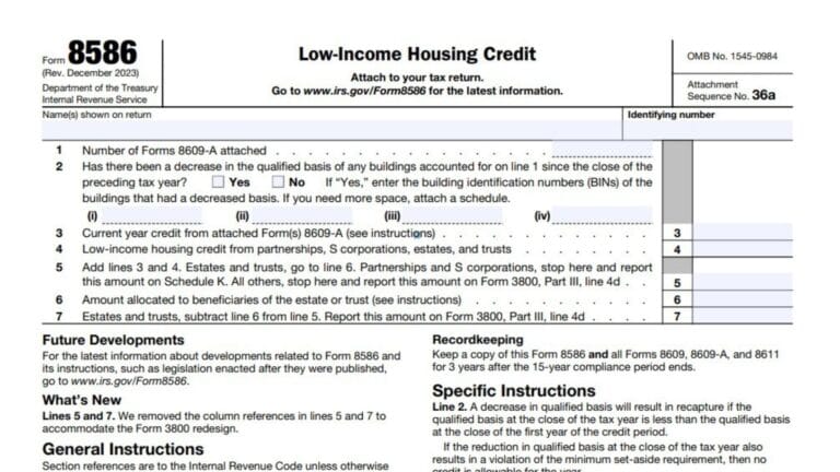 Form 8586 Instructions 2025 - 2026