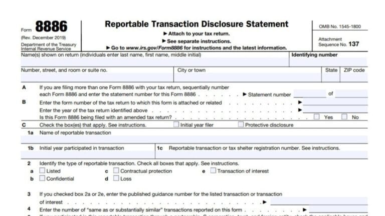 Form 8886 Instructions 2025 - 2026