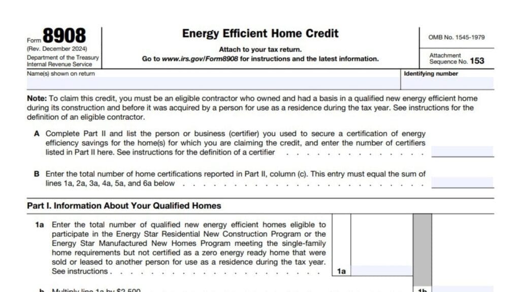 Form 8908 Instructions 2025 - 2026
