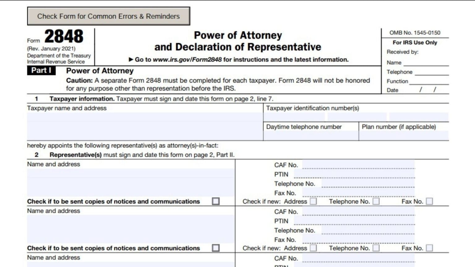 Form 2848 Instructions 2025 - 2026