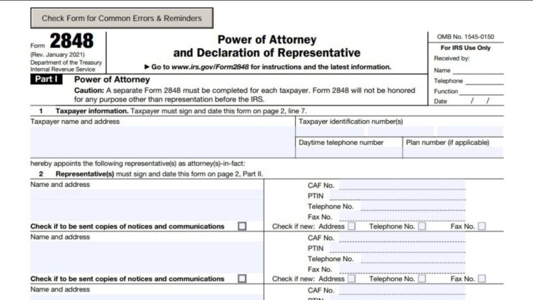 Form 2848 Instructions 2025 - 2026