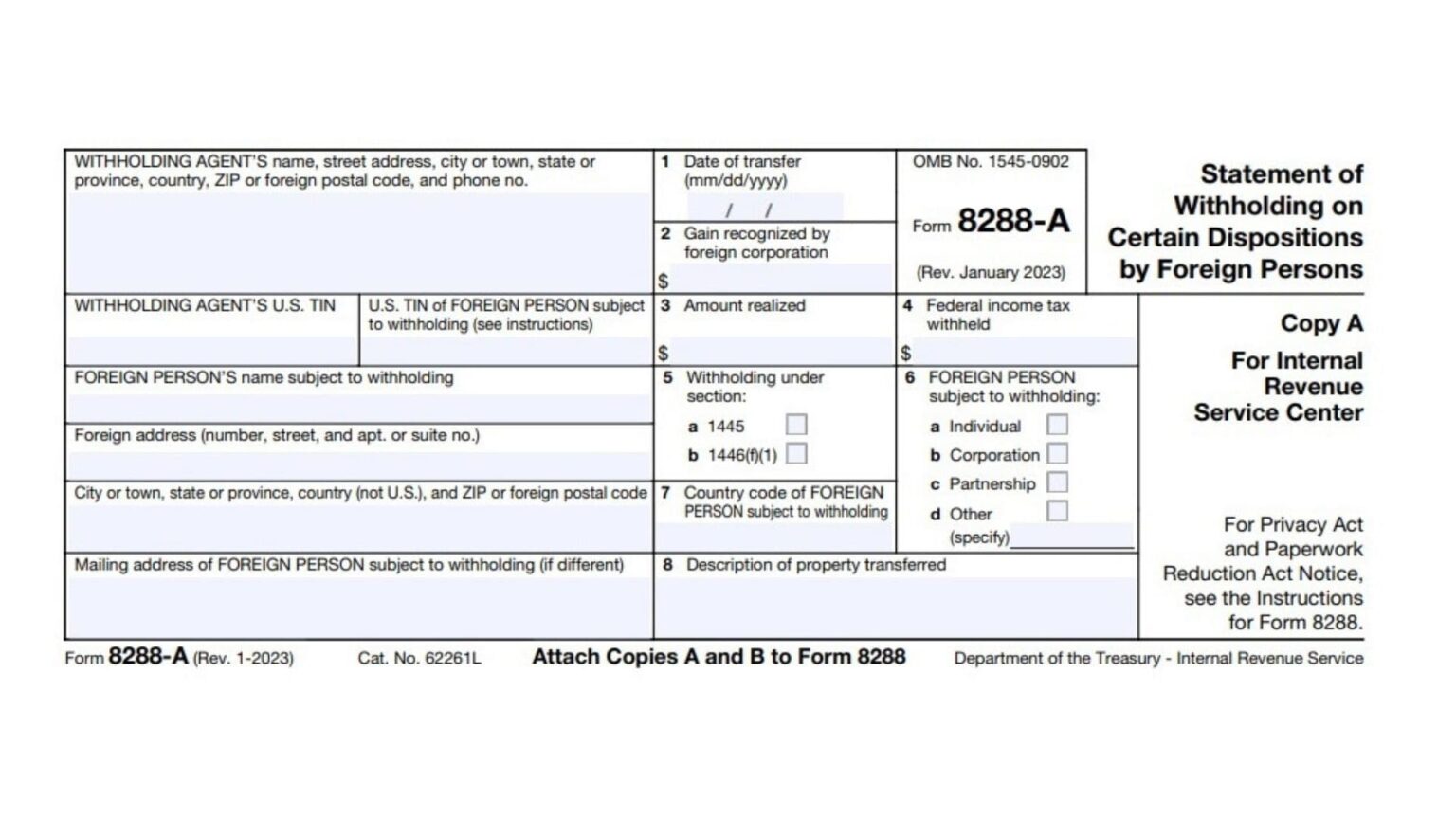 Form 8288-A Instructions 2025 - 2026