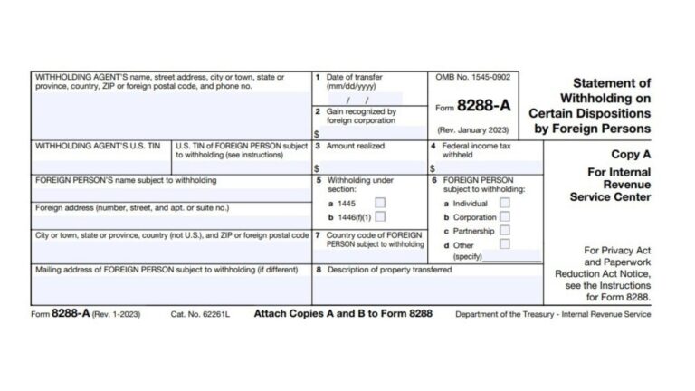 Form 8288-A Instructions 2025 - 2026