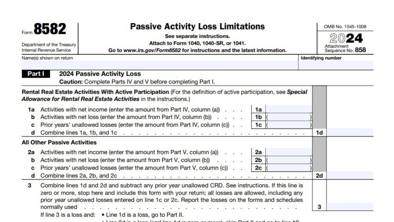 Form 8582 Instructions 2025 - 2026