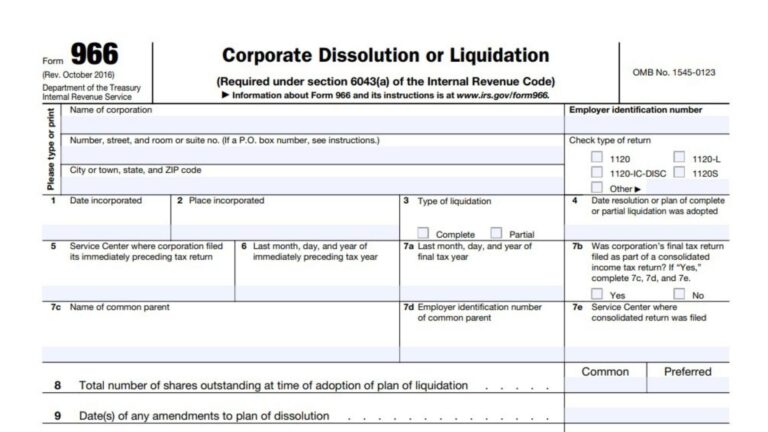 Form 966 Instructions 2025 - 2026