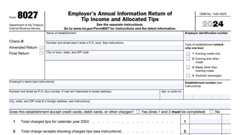 Form 8027 Instructions 2025 - 2026