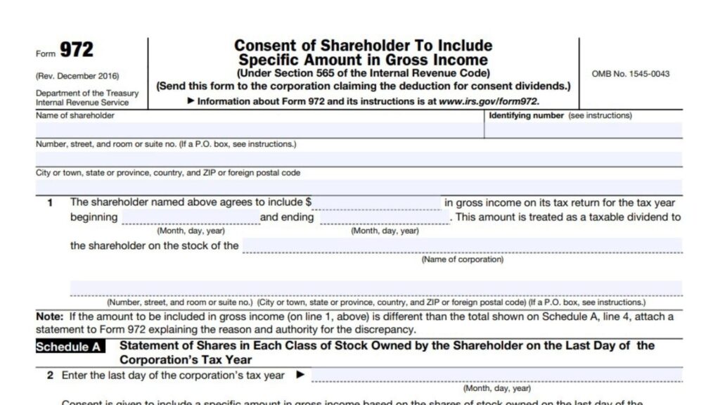 Form 972 Instructions 2025 - 2026