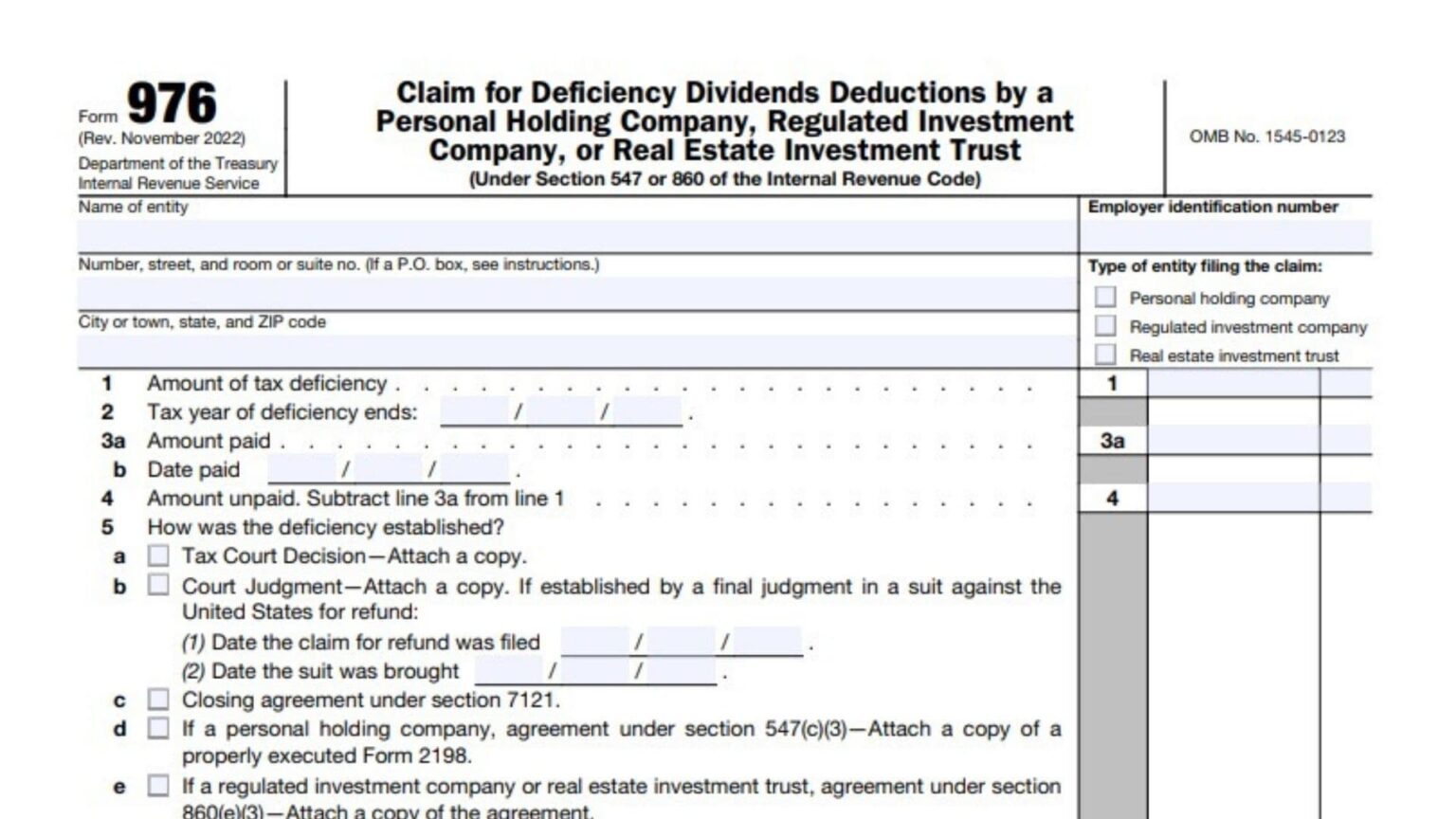 Form 976 Instructions 2025 - 2026