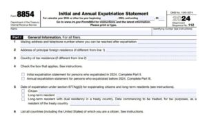 Form 8854 Instructions 2025 - 2026