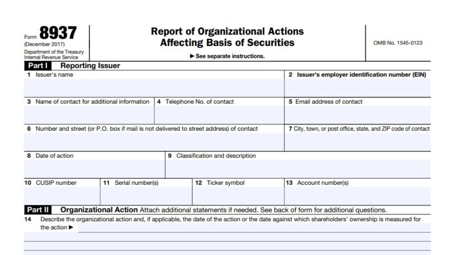 Form 8937 Instructions 2025 - 2026