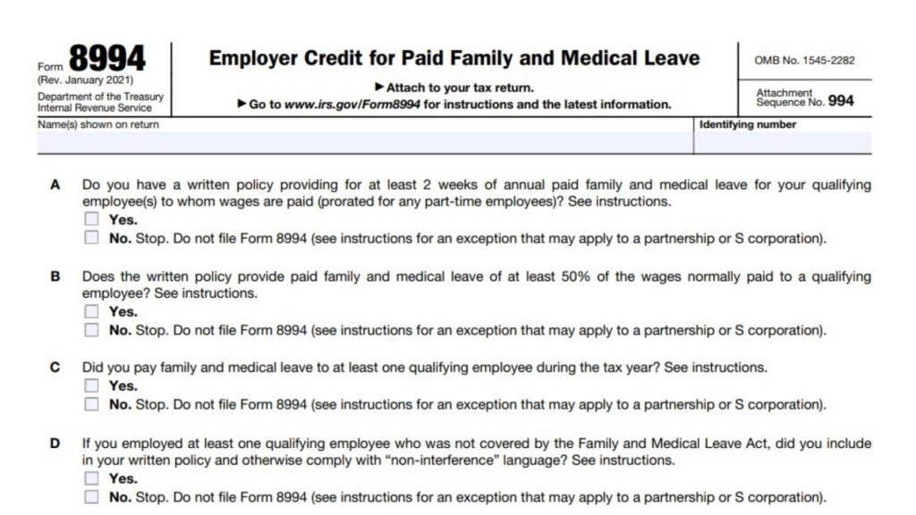 Form 8994 Instructions 2025 - 2026