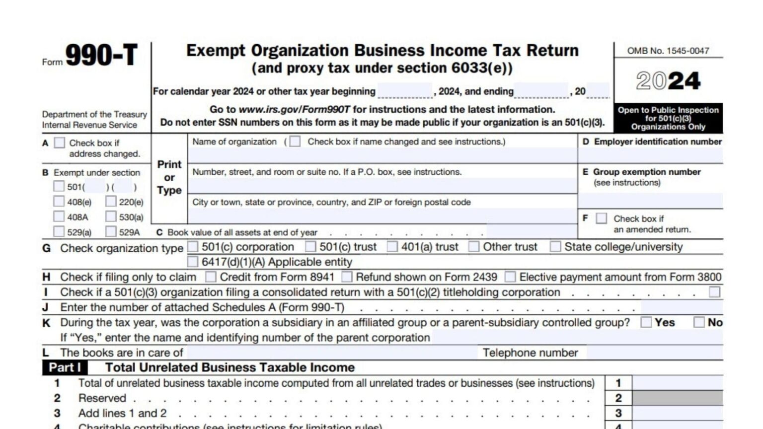 Form 990-T Instructions 2025 - 2026