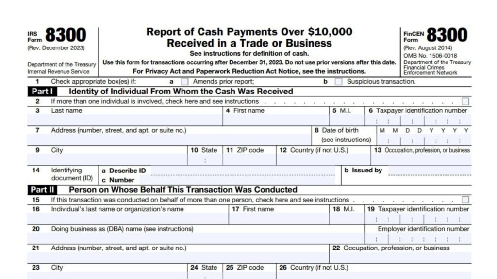 Form 8300 Instructions 2025 - 2026