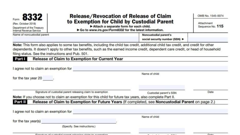 Form 8332 Instructions 2025 - 2026