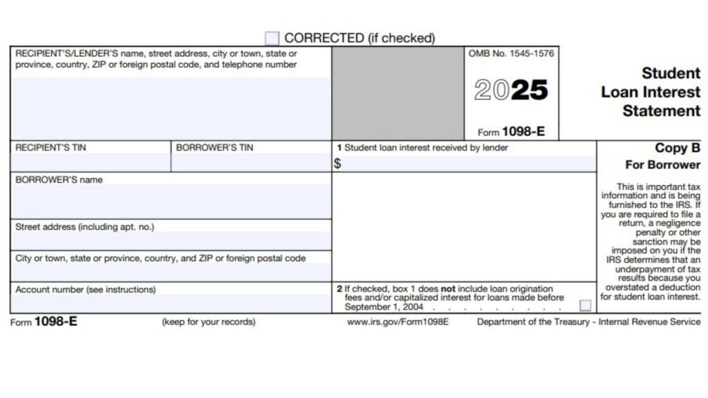 Form 1098-E Instructions 2025 - 2026